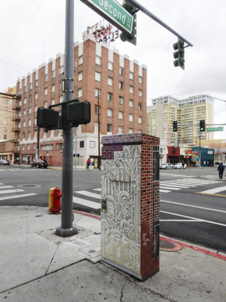 Killbuck painted signal box - The Riverwalk District